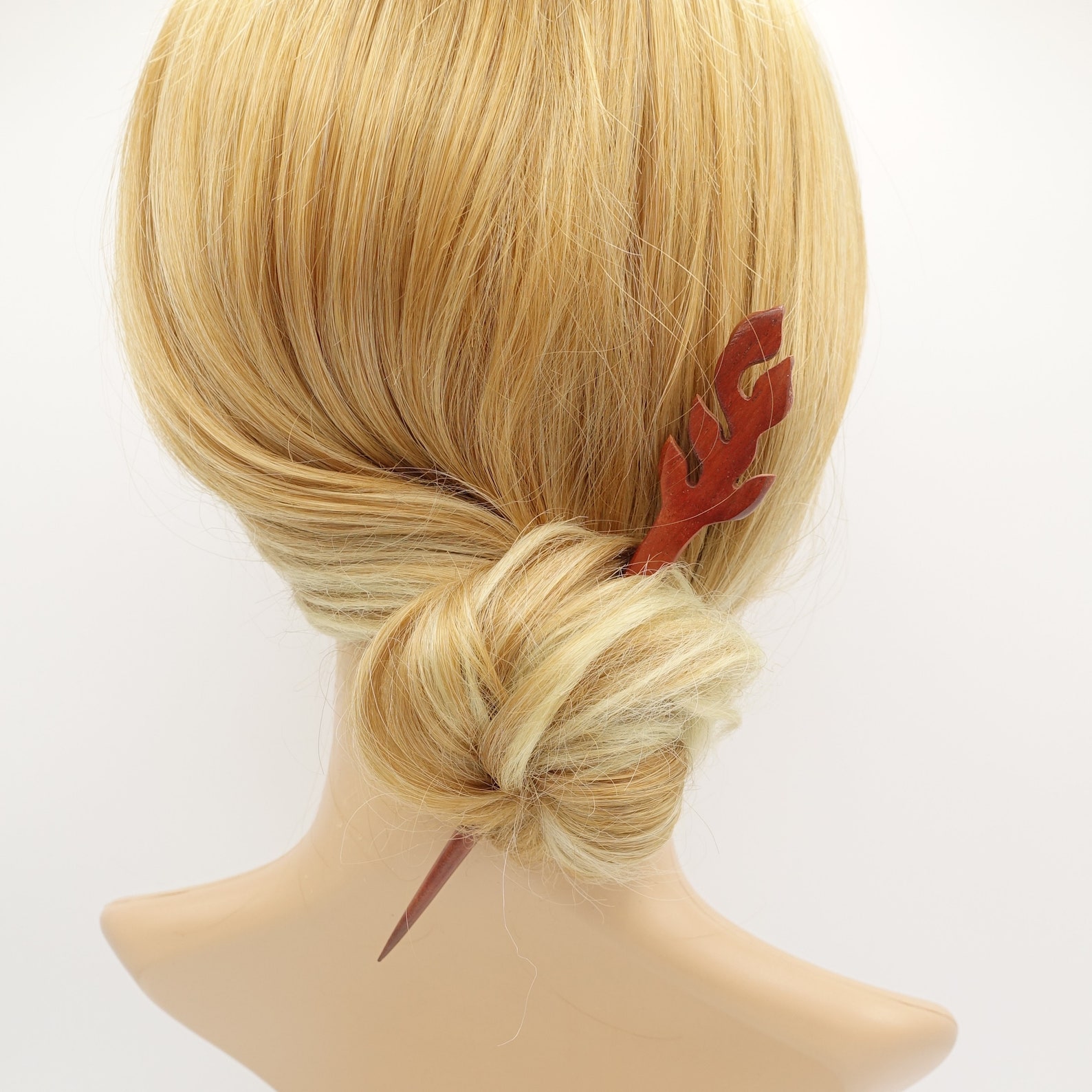 Wood carved motif hair stick | Etsy