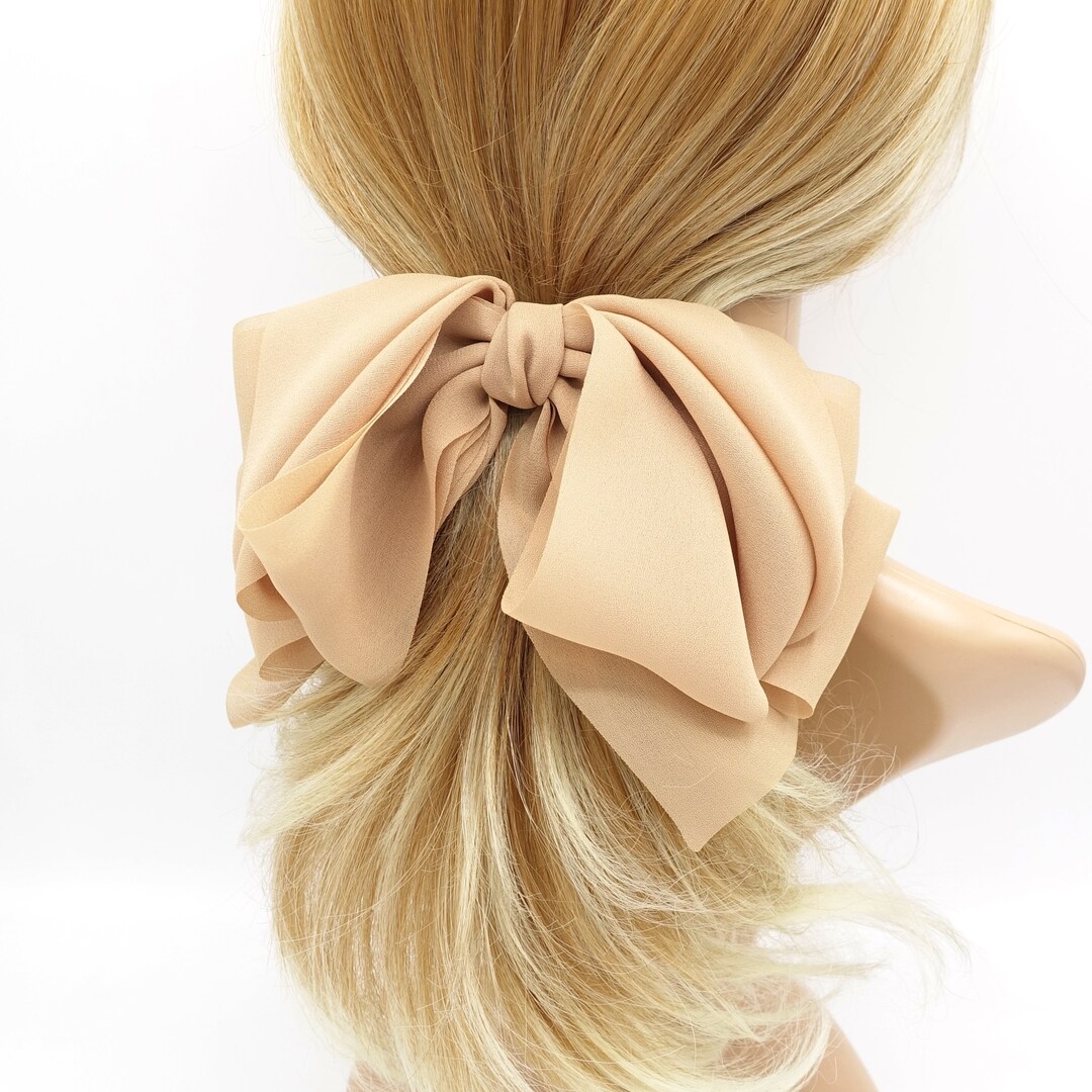 Chiffon Drape Hair Bow Feminine Hair Accessory - Etsy