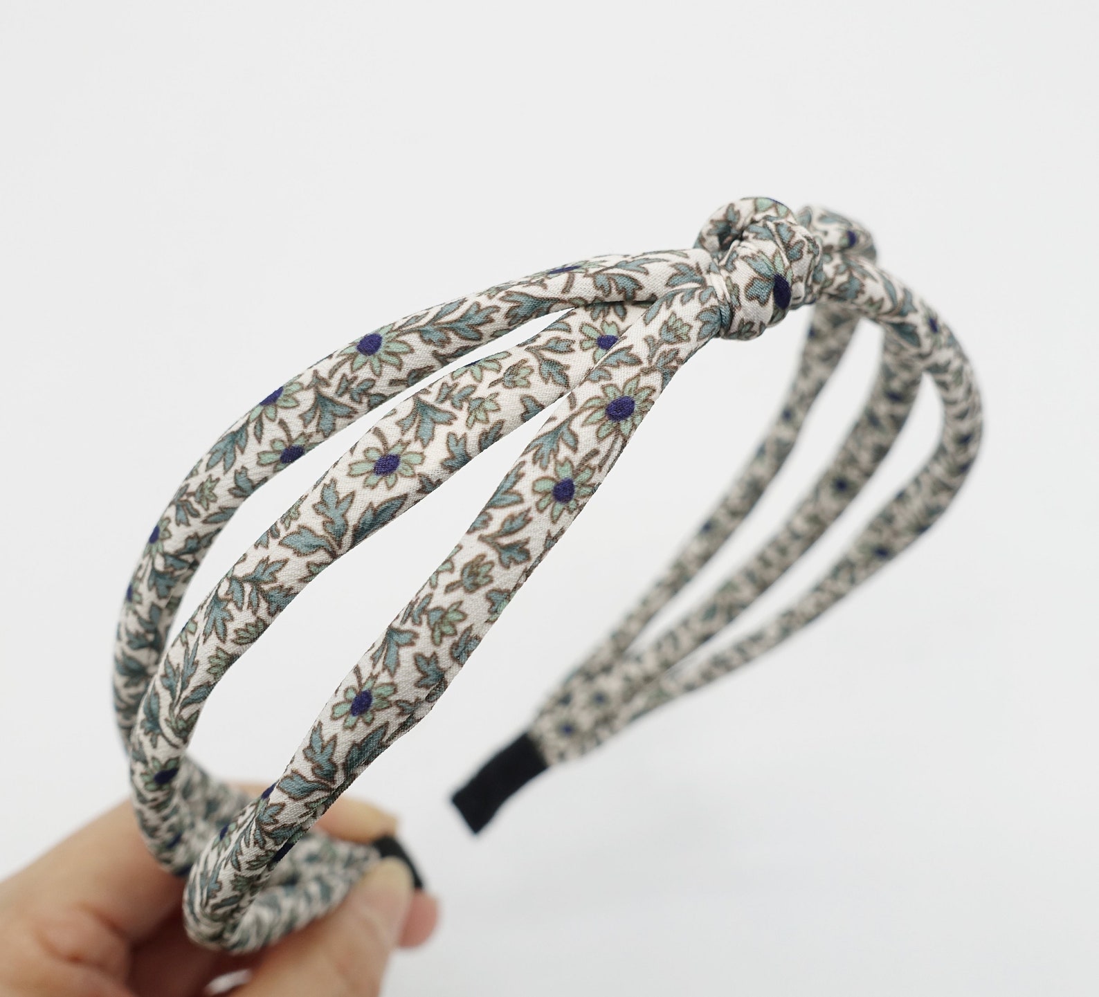 Tiny Floral Print Triple Strand Headband Wired Thin Hairband - Etsy