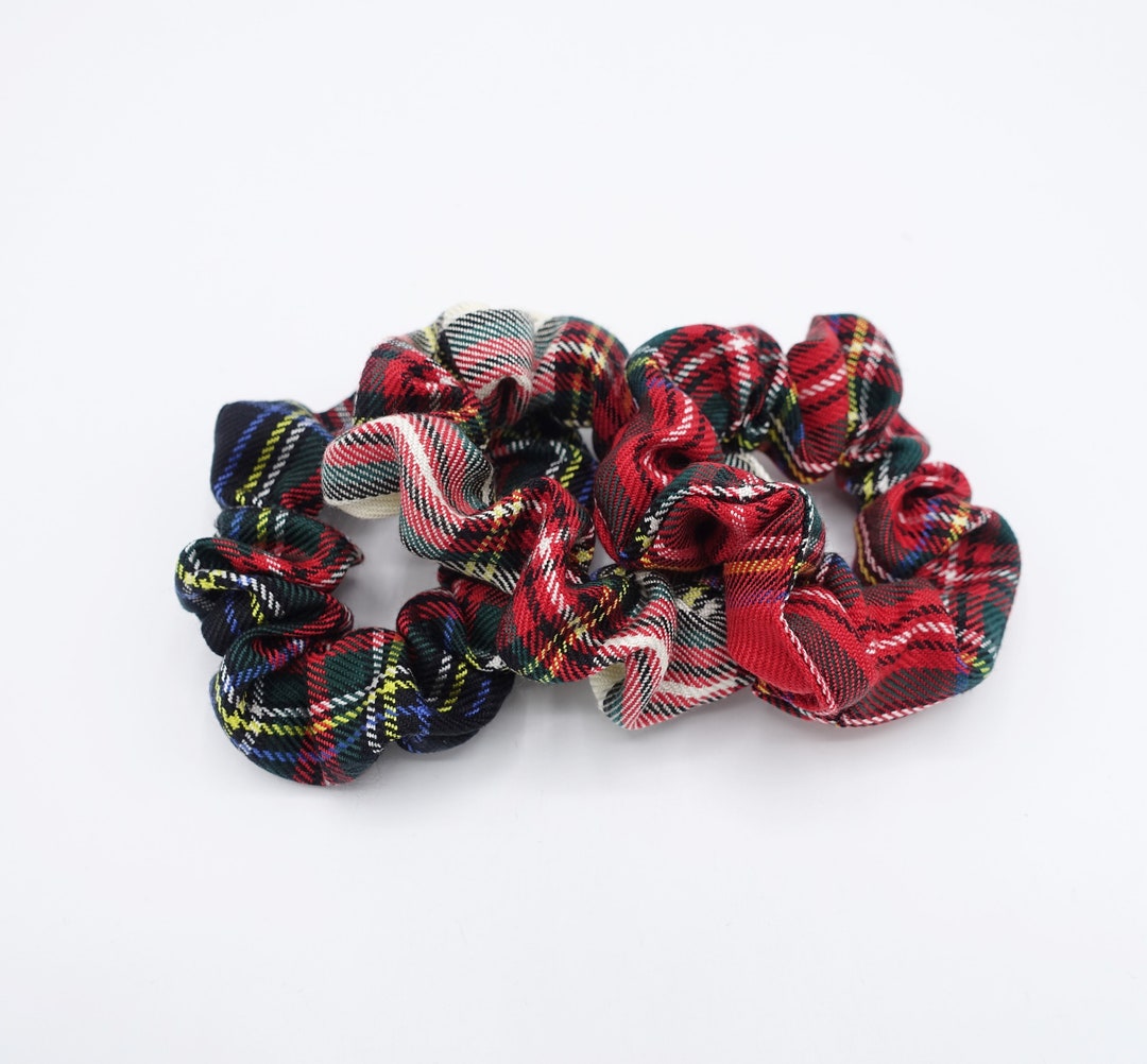 Tartan Scrunchies Set, A Set of 3 Tartan Scrunchies, Check Scrunchies ...