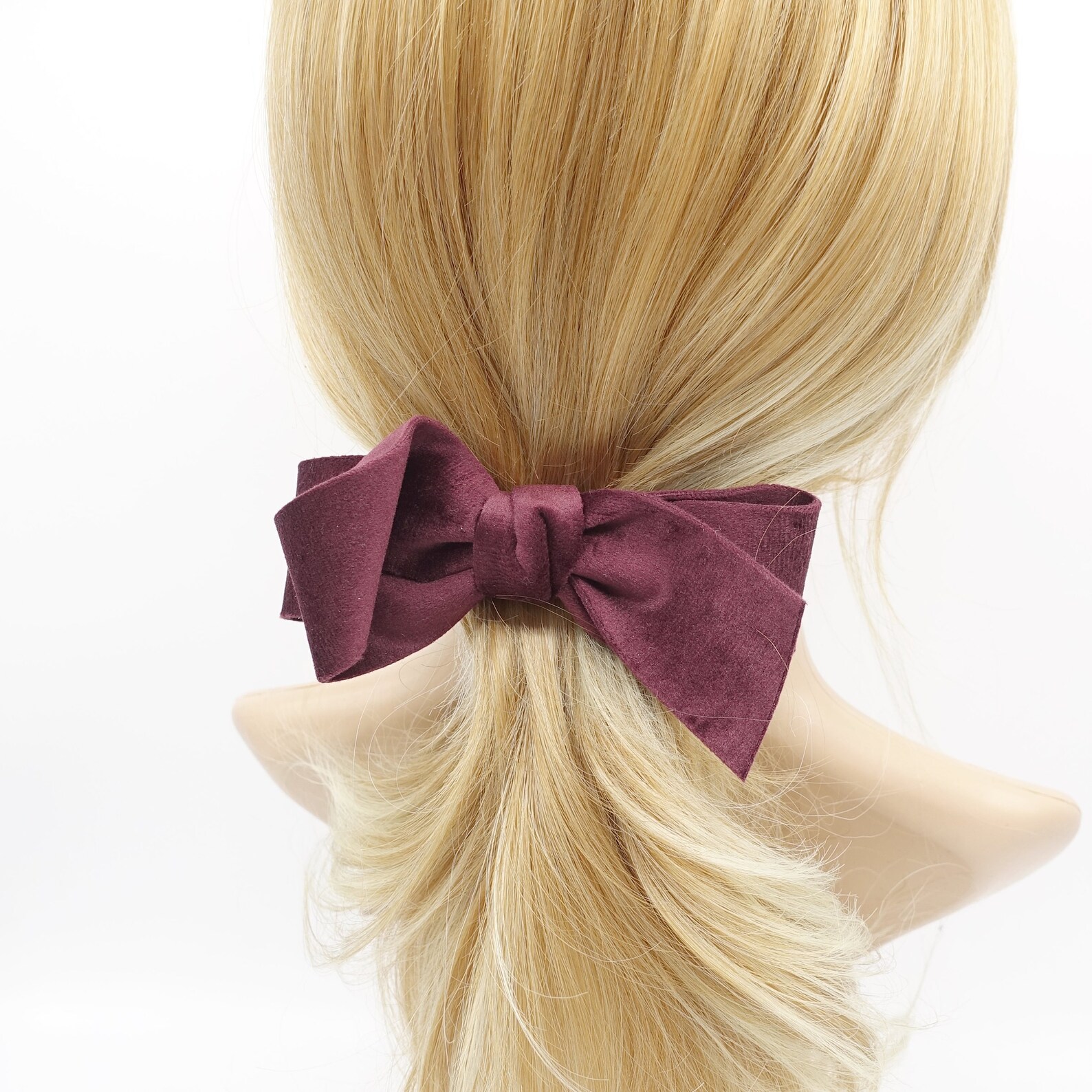 Velvet Hair Bow Curved Asymmetric Double-faced Hair Accessory - Etsy