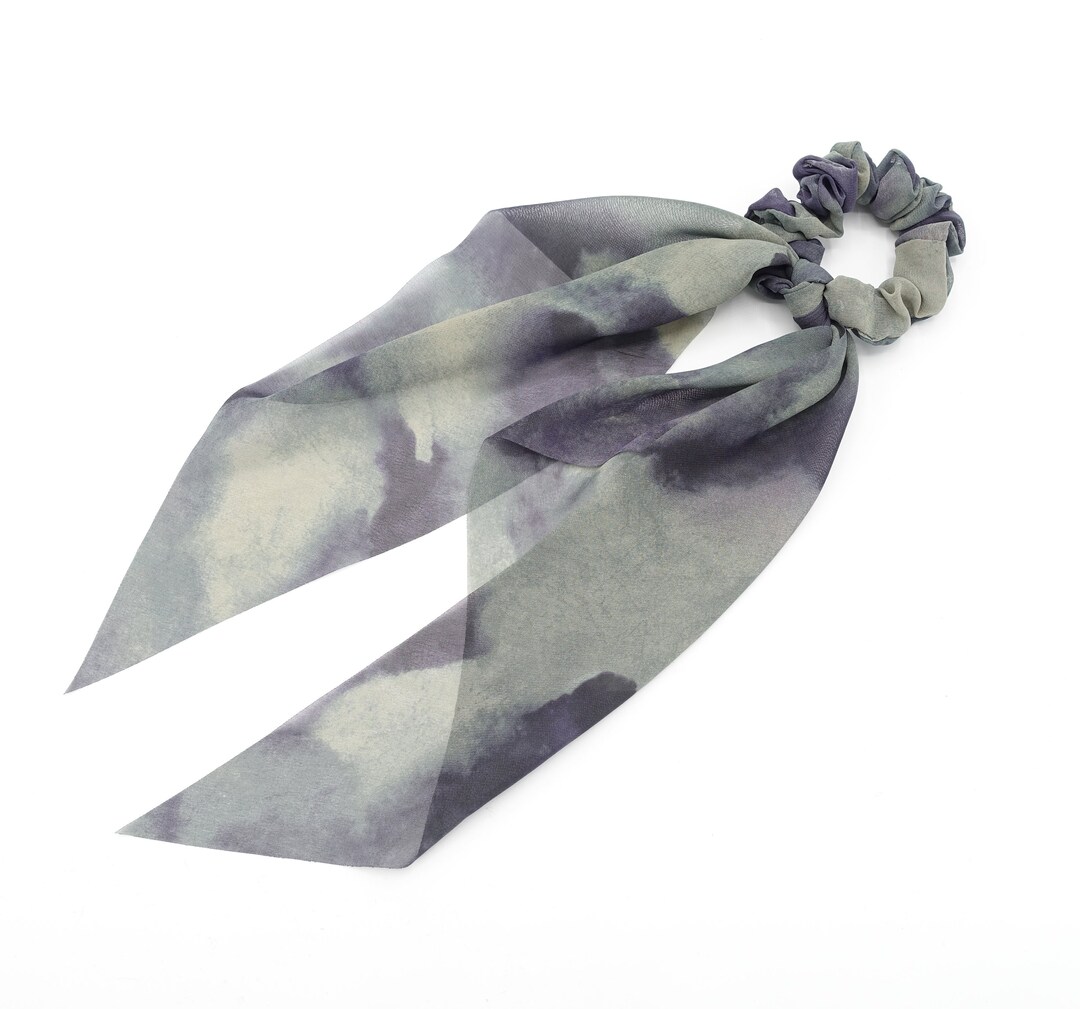 Chiffon Pale Color Long Tail Scrunchies Bow Knotted Scrunchie Women ...