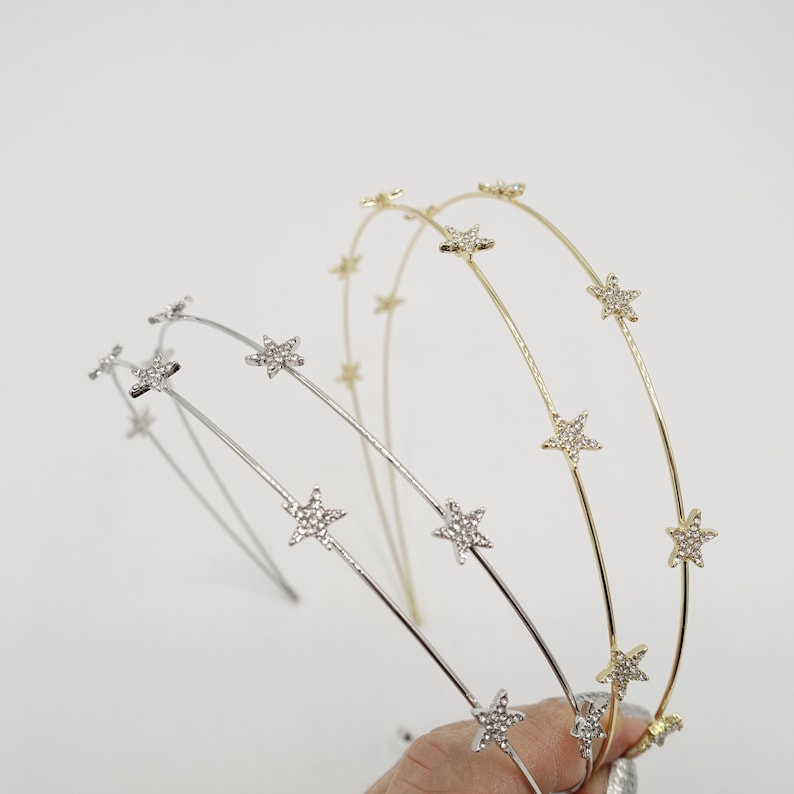 Double Strand Star Rhinestone Headband Thin Metal Headband for - Etsy