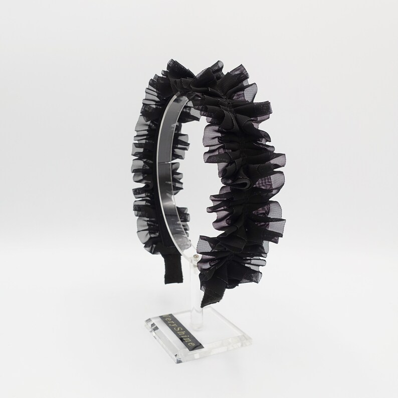 Chiffon Ruffle Pleated Headband Feminine Style Hairband for Women - Etsy