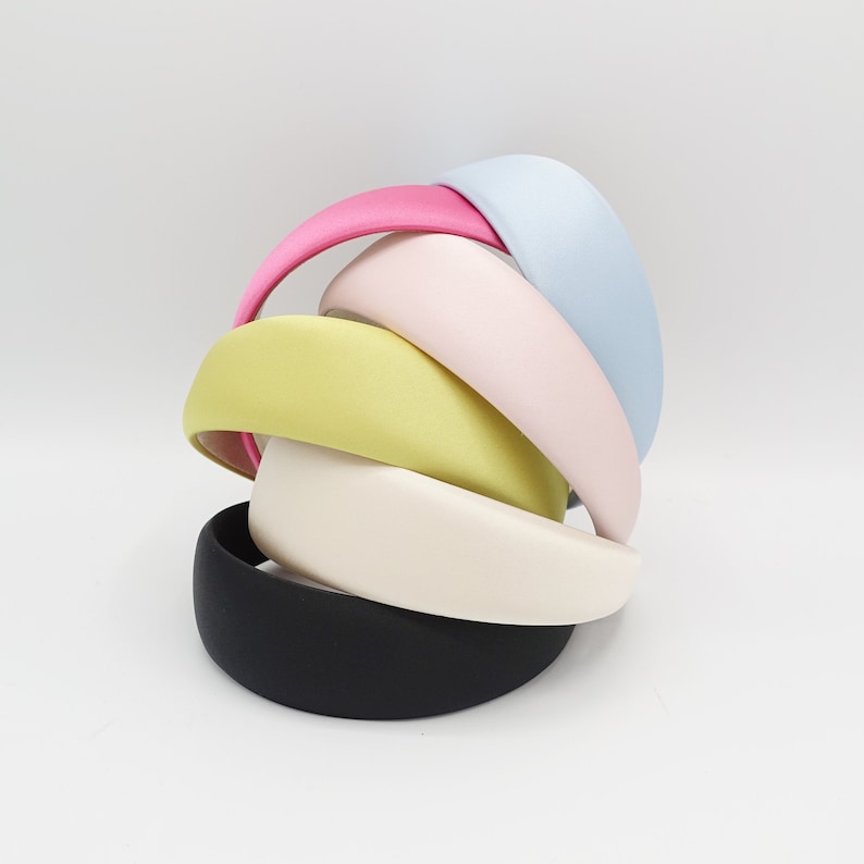 Satin Padded Headband Colorful Basic Women Hairband Hair Accessory - Etsy