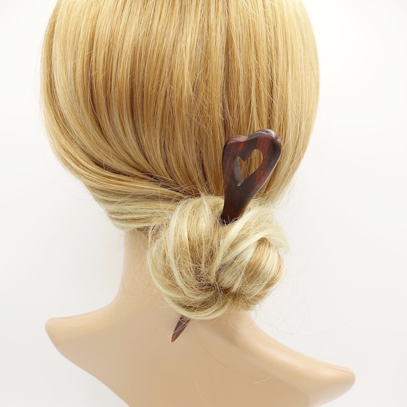 Wood carved motif hair stick | Etsy