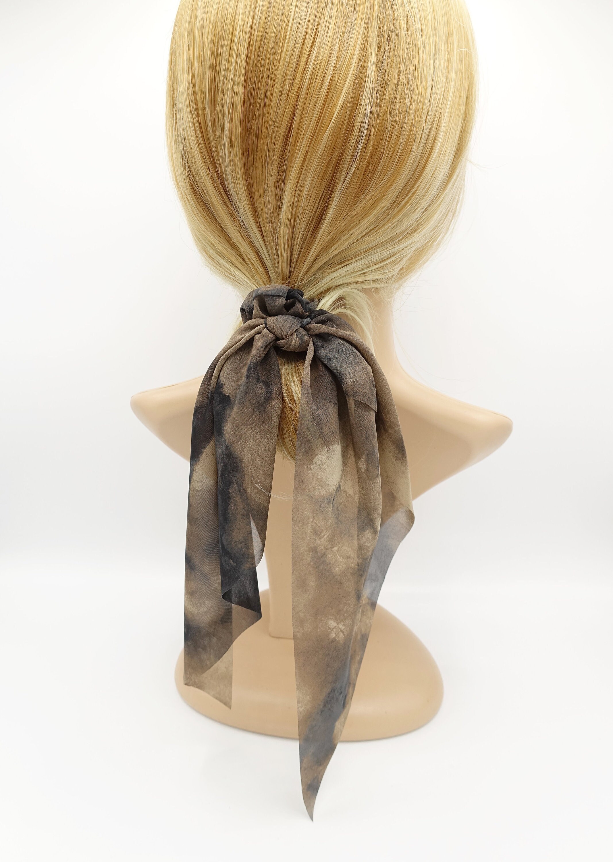 Chiffon Pale Color Long Tail Scrunchies Bow Knotted Scrunchie Women ...