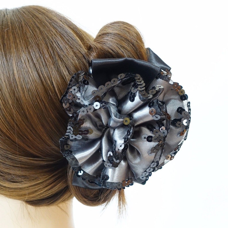 Satin Flower Bow Luxury Spangle Mesh Wrap Sequin Spangle Decorative ...