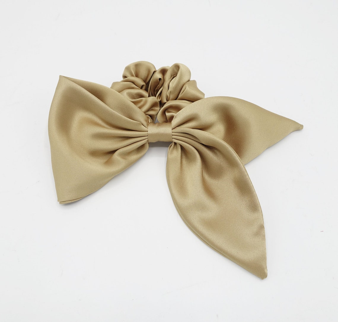 Satin Bow Scrunchies Glossy Swallow Tail Scrunchie Women Hair - Etsy