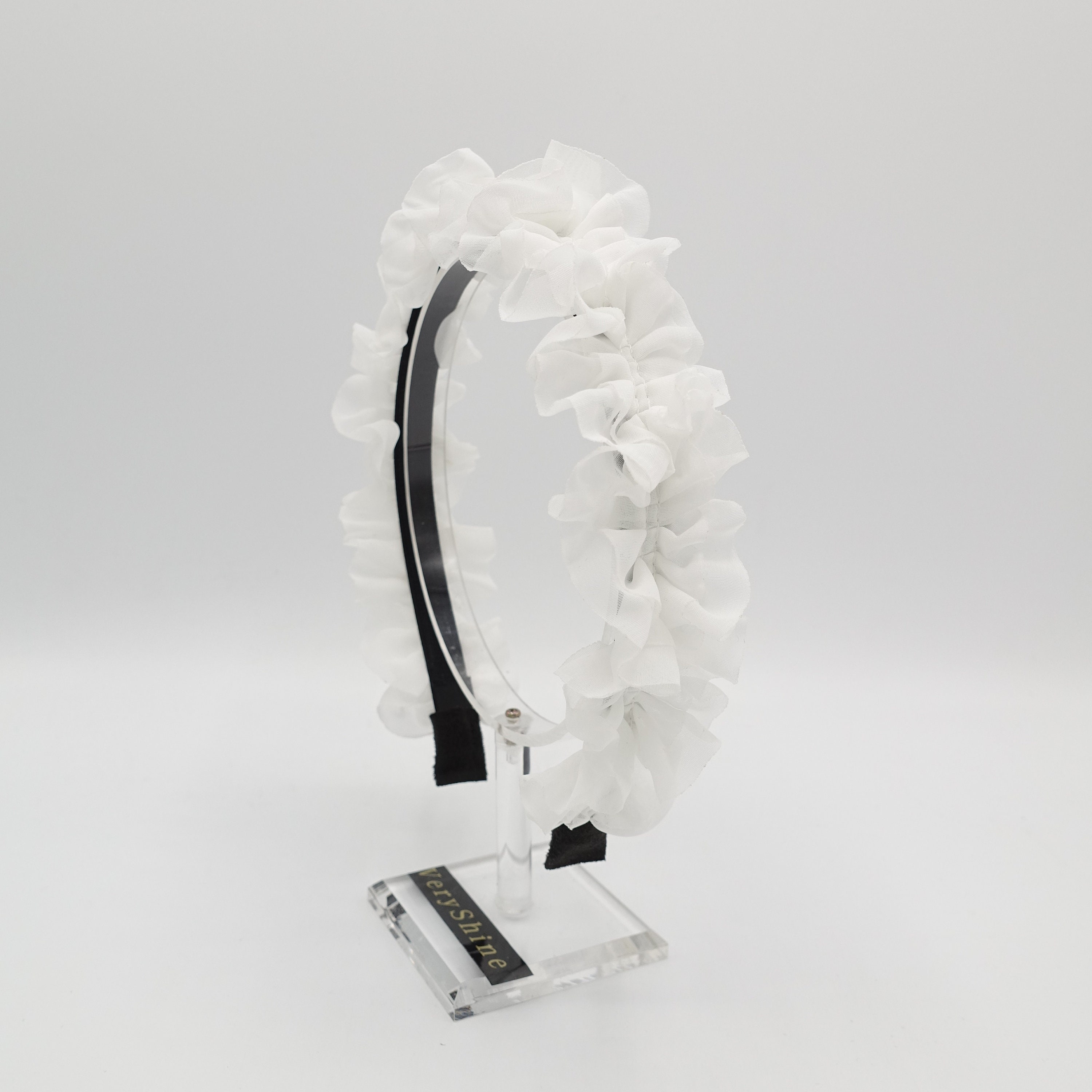 Chiffon Ruffle Pleated Headband Feminine Style Hairband for Women - Etsy