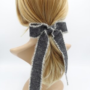 Woolen Hair Bow Frayed Edge Tail Hair Accessory for Women - Etsy