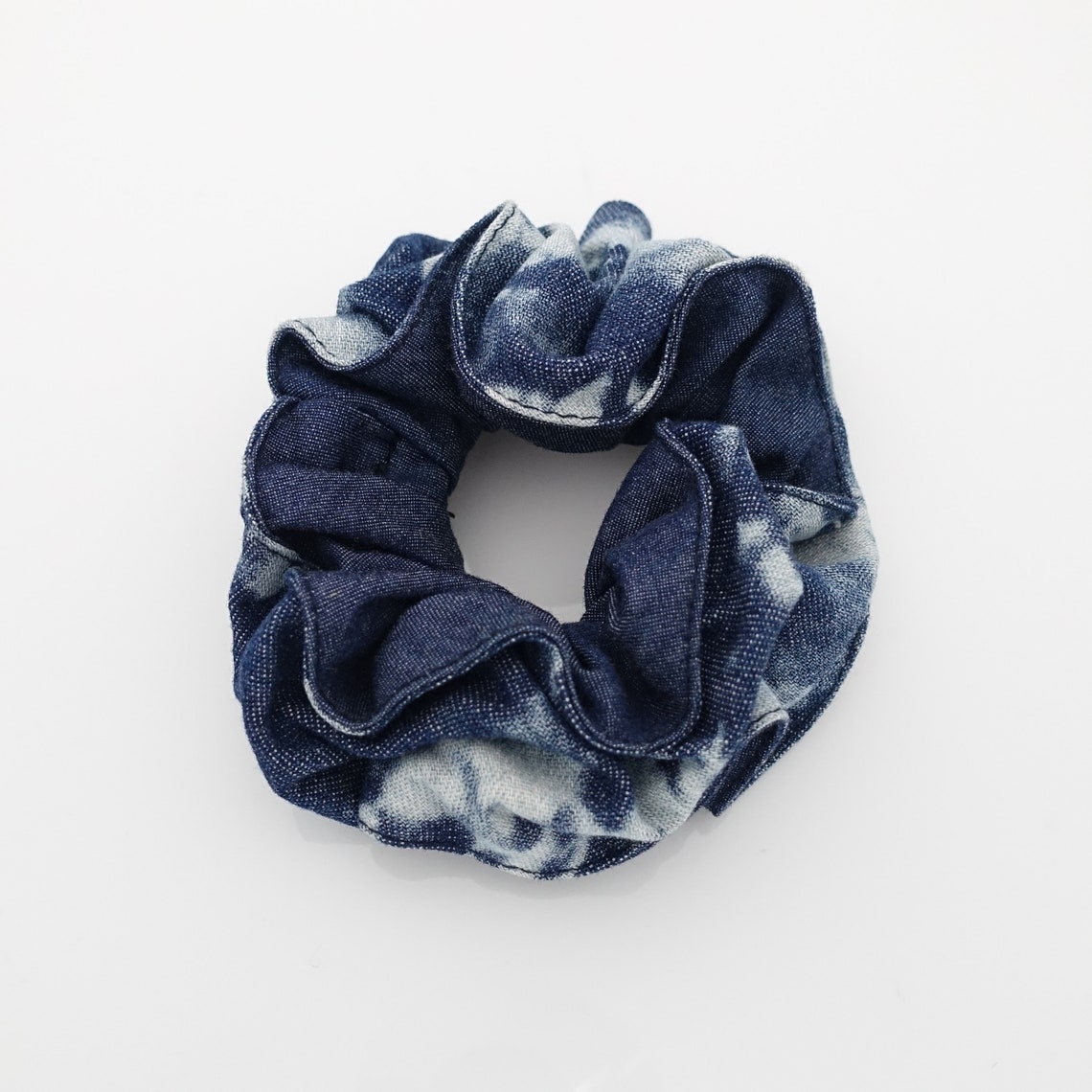 Denim edge trim pattern print scrunchy cotton hair scrunchies | Etsy