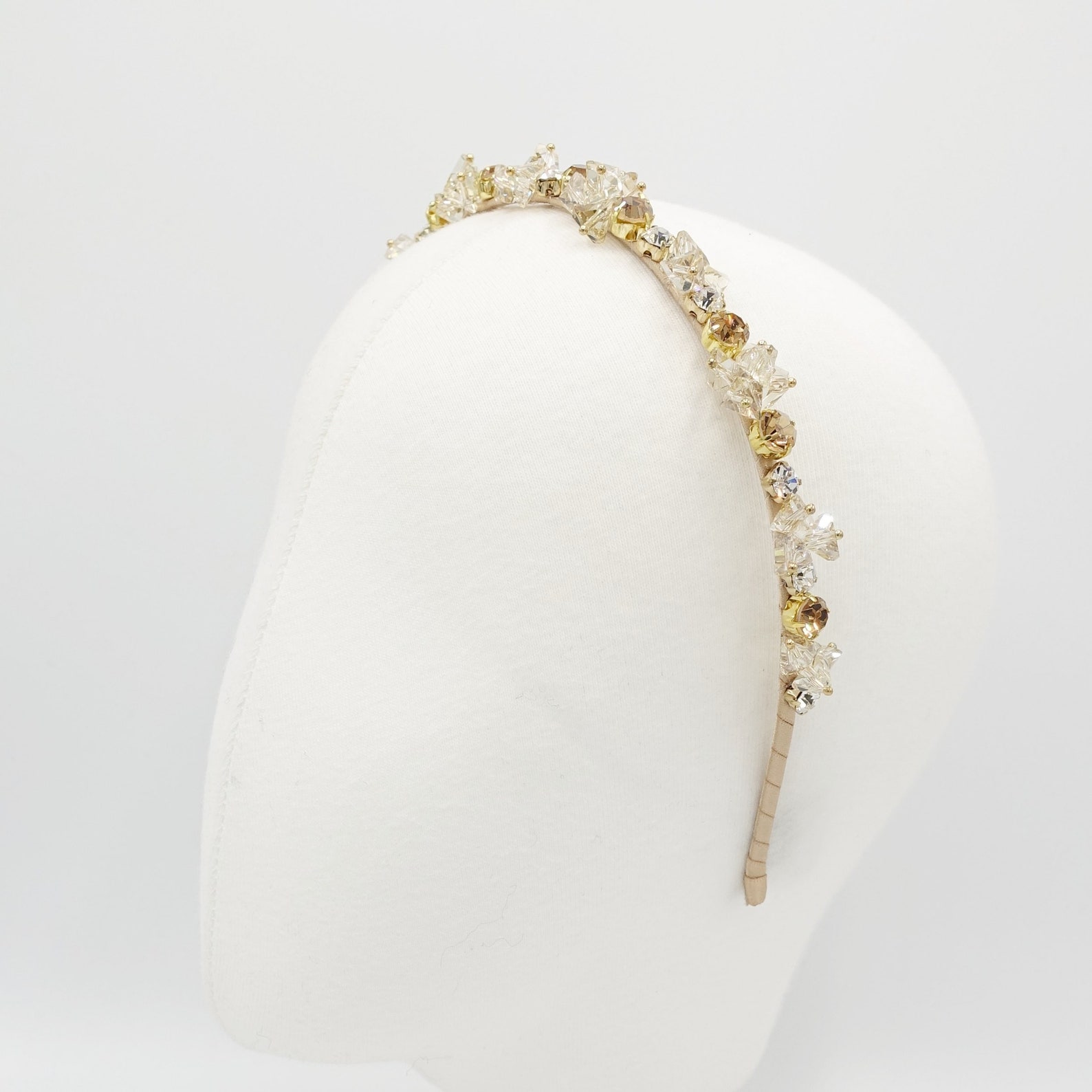 Luxury Crystal Rhinestone Headband Polyhedron Jewel Beaded Hairband for ...