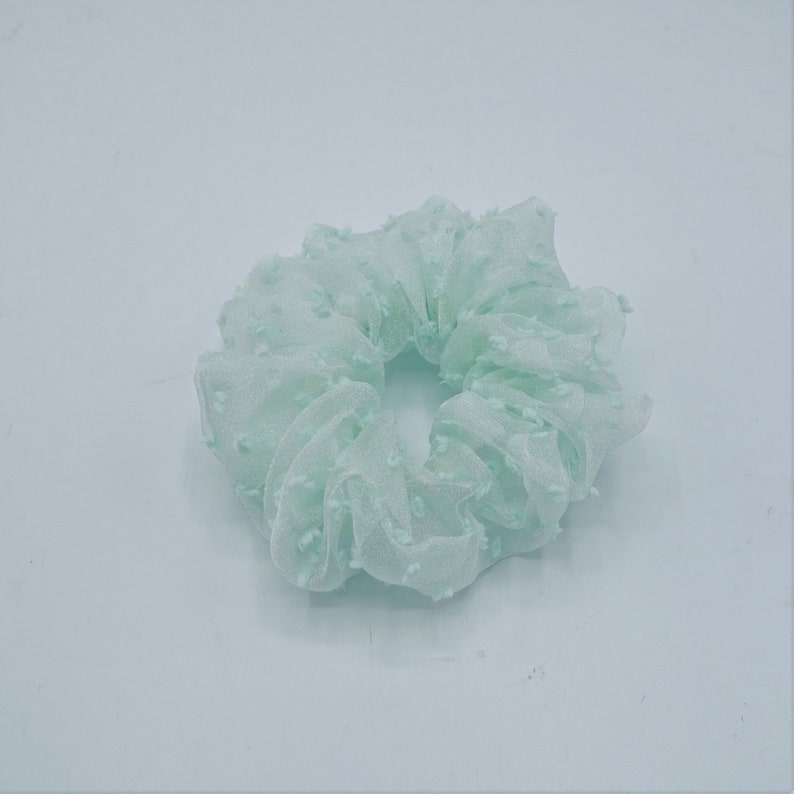 Mesh Translucent Scrunchies Fuzzy Fabric Dot Scrunchie Women Hair ...