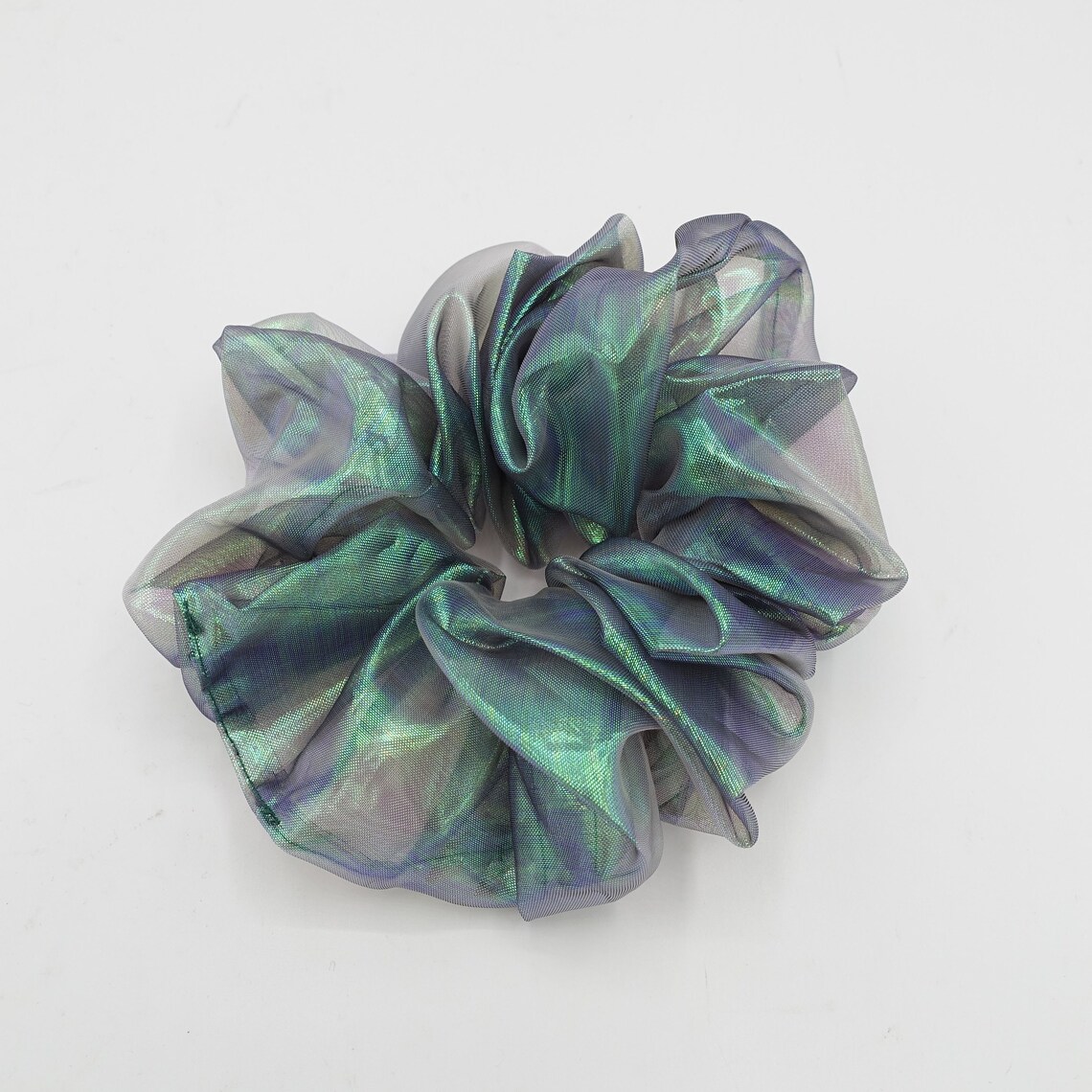 Organza iridescent scrunchies glossy sheer hair elastic | Etsy