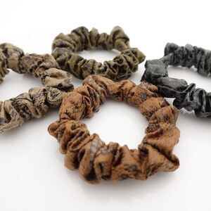 A Set of 4 Thin Faux Leather Scrunchies Stylish Hair Tie Ponytail Holder Pack for Women - Etsy