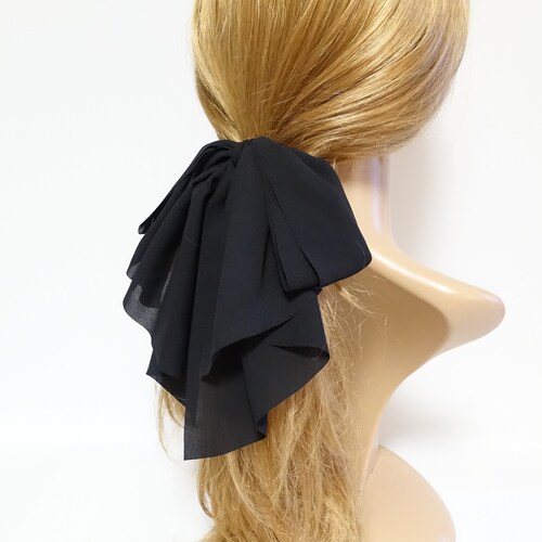 Chiffon Drape Frill Layered Hair Bow Feminine Style Women Hair - Etsy