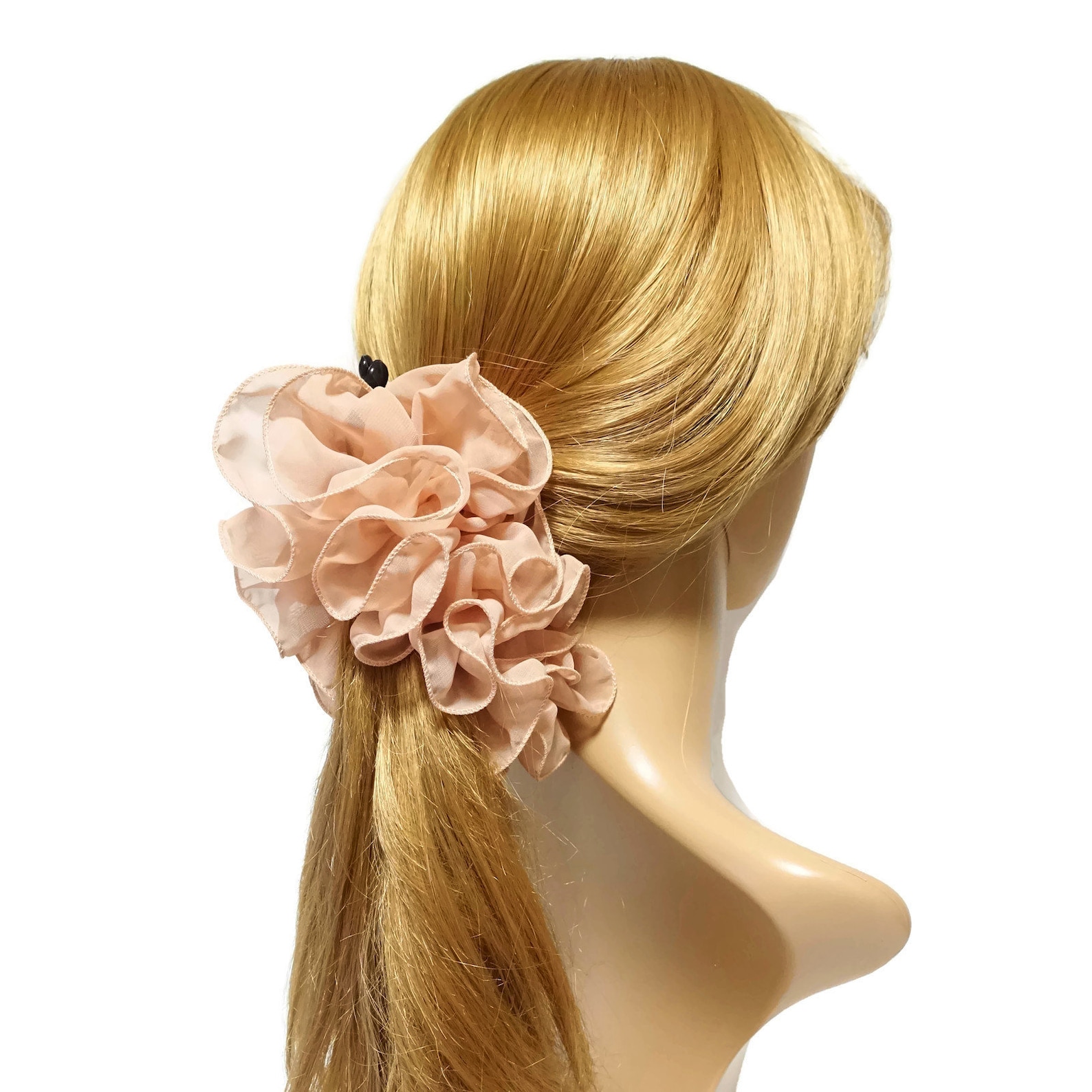 Handmade Ruffle Chiffon Banana Hair Clip: Fabric Wave Design - Etsy