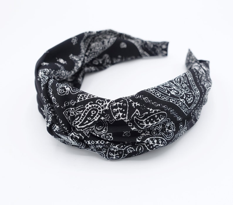 Bandana Headband Paisley Knotted Hairband Women Hair Accessory - Etsy