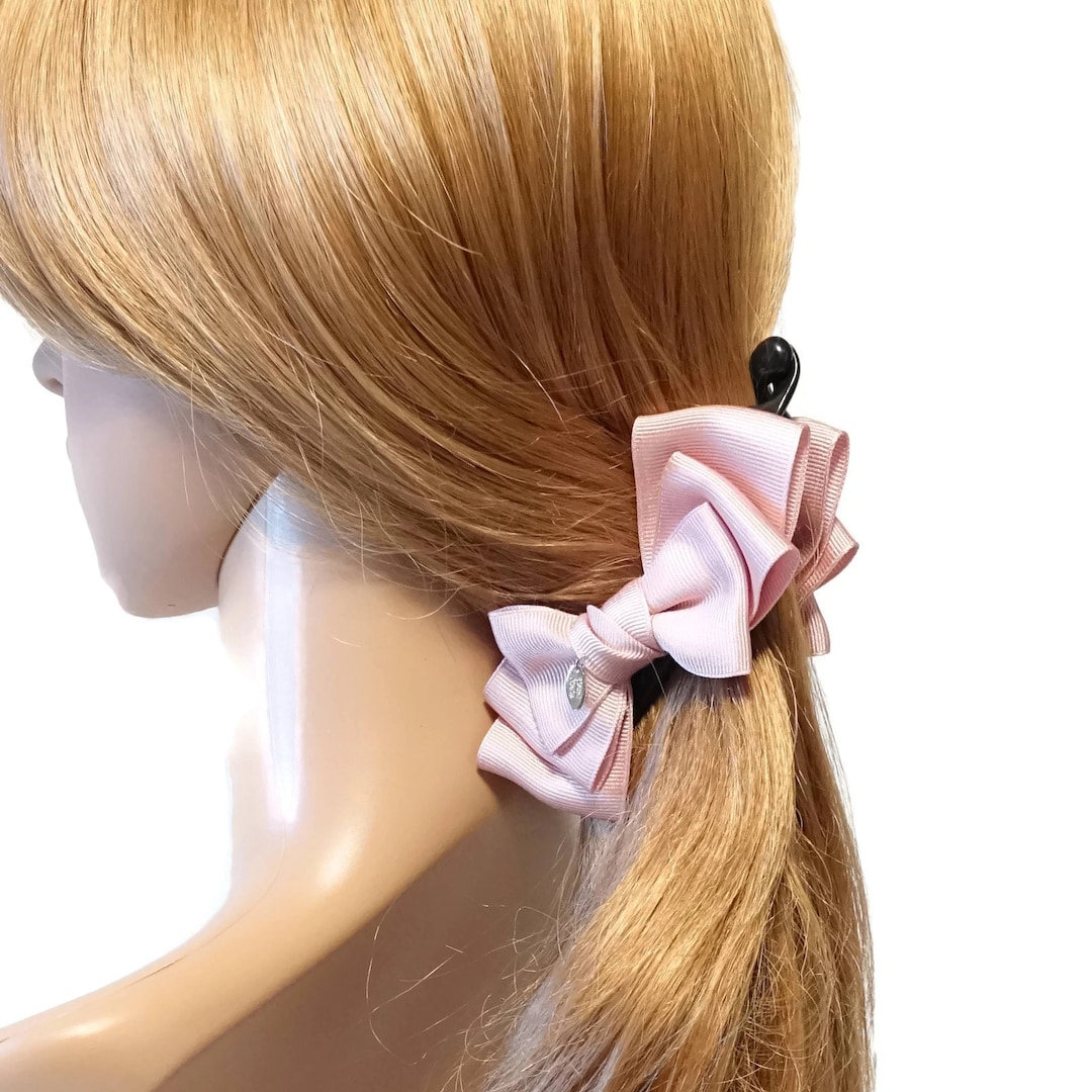 Handmade Grosgrain Multi Layer Bow Banana Hair Clip - Etsy