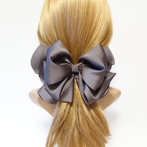 Glossy Satin Butterfly Hair Bow Barrette Volume up Layered Women Hair ...