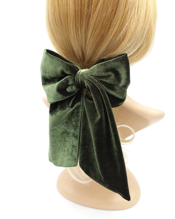 Velvet Hair Bow Medium Large Sized Hair Accessory for Women - Etsy