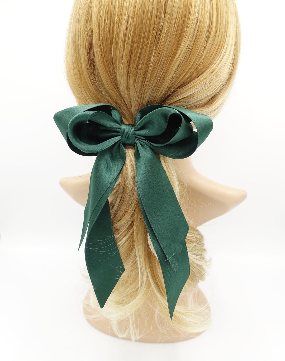 Satin Layered Double Tail Hair Bow - Etsy