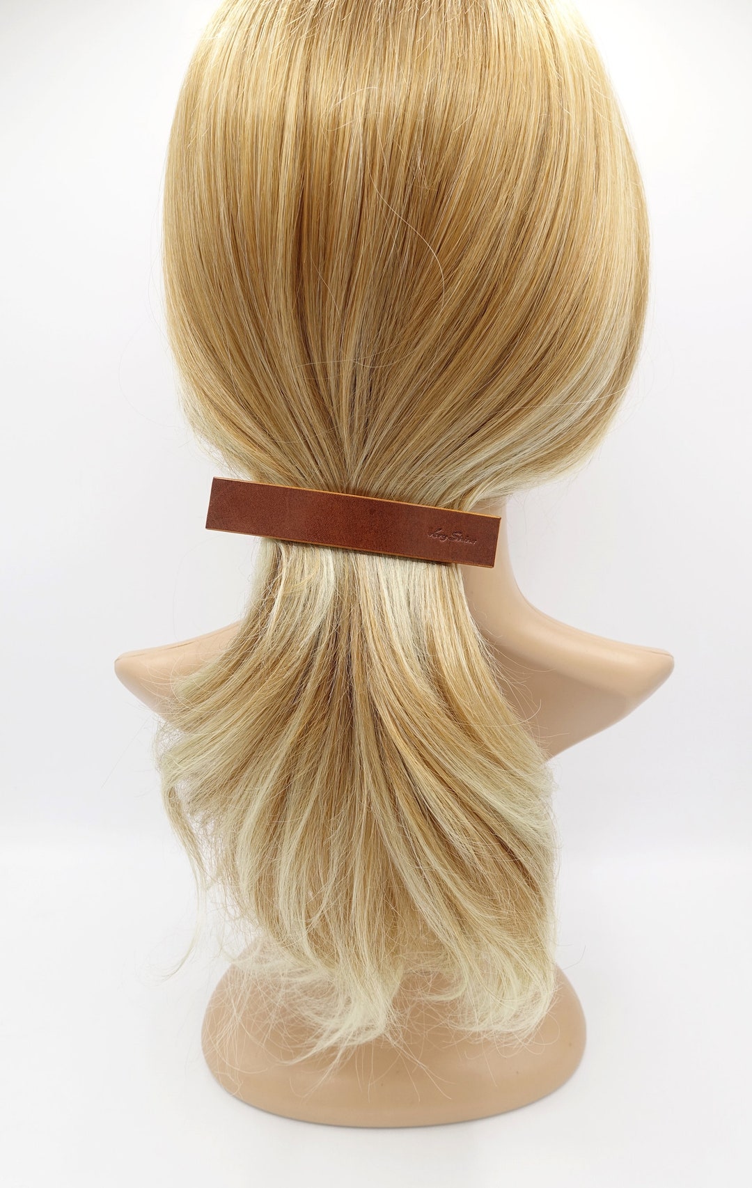 Leather Hair Barrette, Authentic Leather Barrette, Classic Hair ...