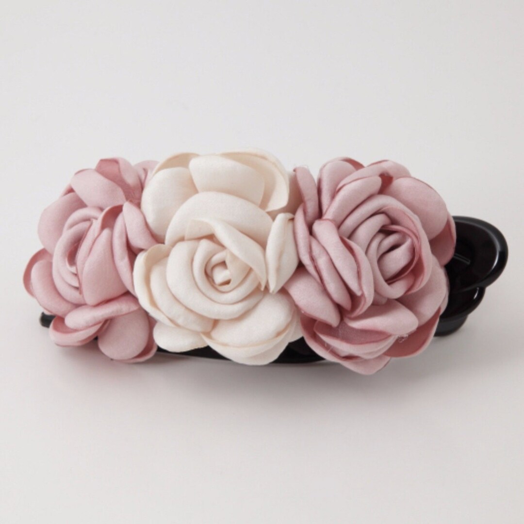 Rose Decorative 6 Prong Side Hair Slide Jaw Claw Clip Clamp Flower Hair ...