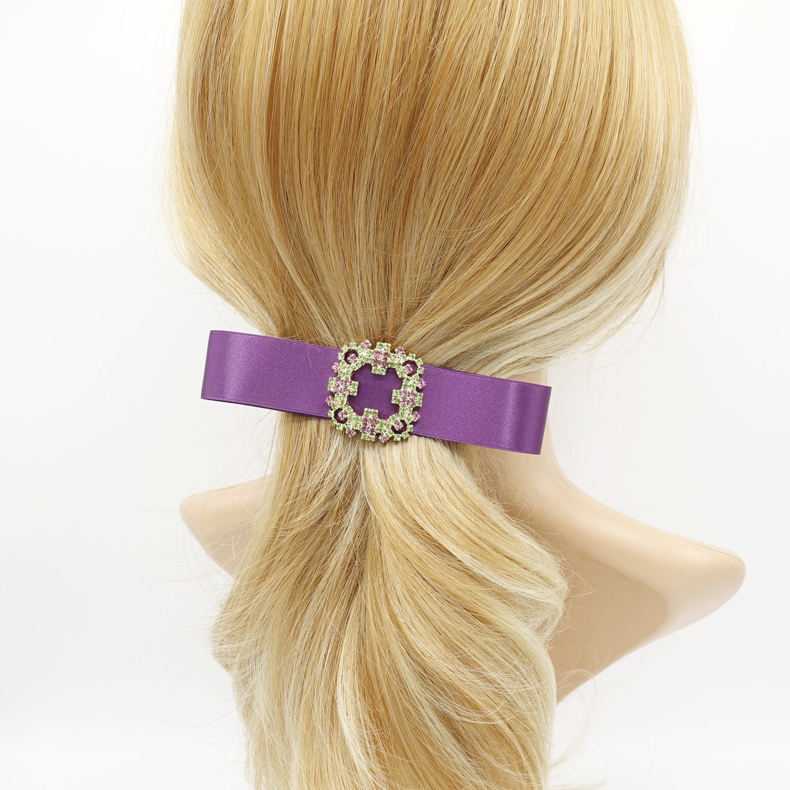 Jeweled Buckle Satin Hair Bow Luxury Hair Accessory for Women - Etsy