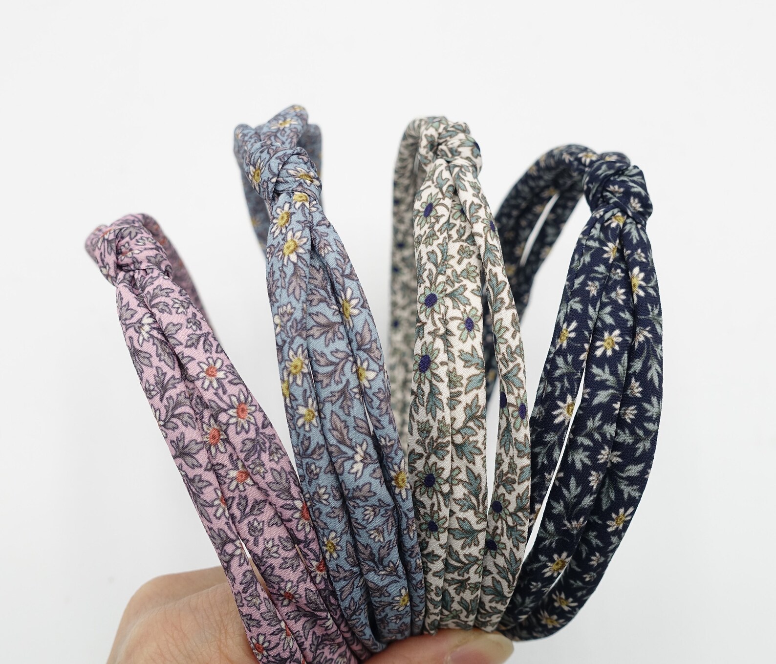 Tiny Floral Print Triple Strand Headband Wired Thin Hairband | Etsy