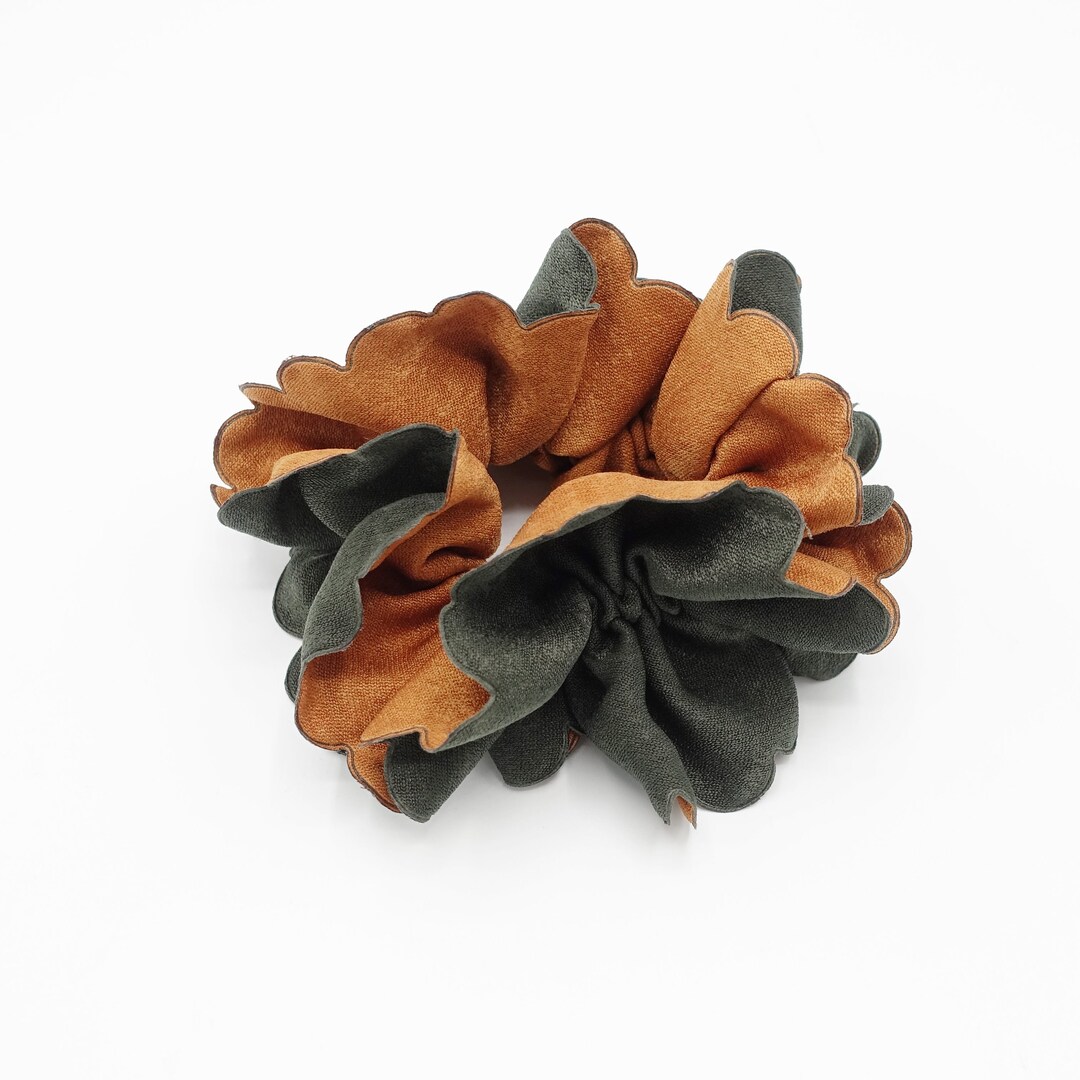 Two Tone Scrunchies Micro Fiber Floral Petal Scrunchie Hair - Etsy