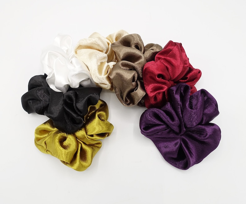 High Glossy Satin Scrunchies Medium Scrunchie Hair Elastic - Etsy