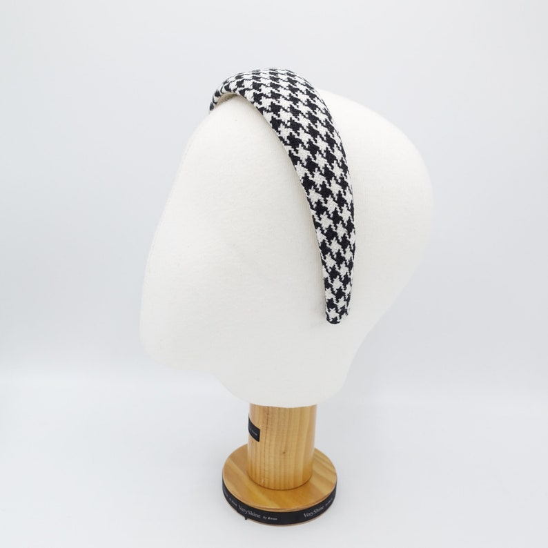Houndstooth Tweed Headband Padded Hairband Hair Accessory for - Etsy
