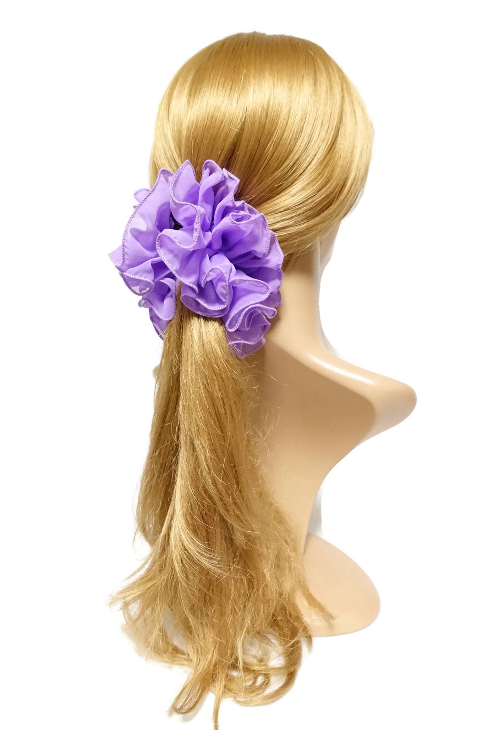 Handmade Ruffle Chiffon Banana Hair Clip: Fabric Wave Design - Etsy