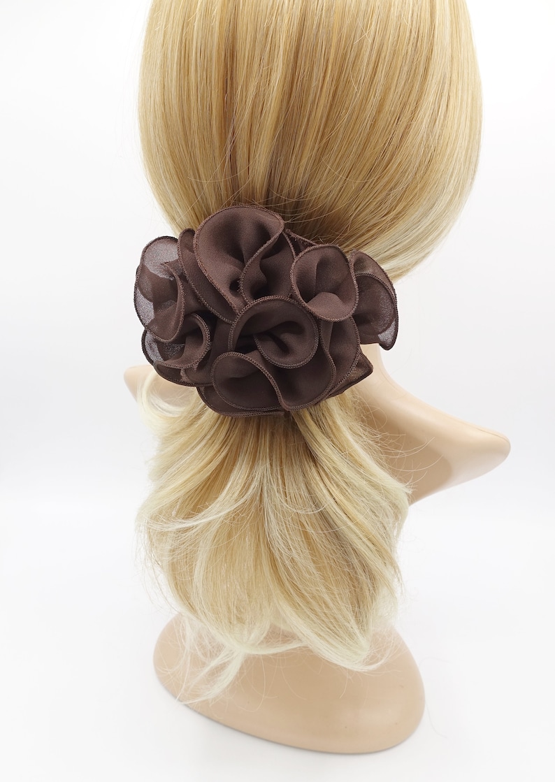 Chiffon Ruffle Edge Flower Hair Barrette for Women - Etsy