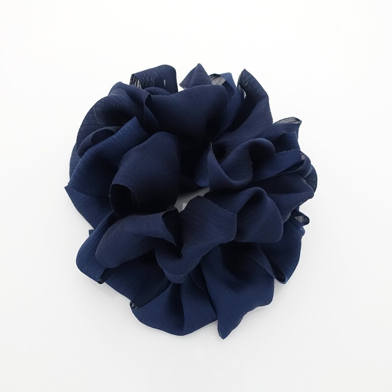 Glossy Chiffon Loop Wave Flower Hair Scrunchies Women Hair | Etsy