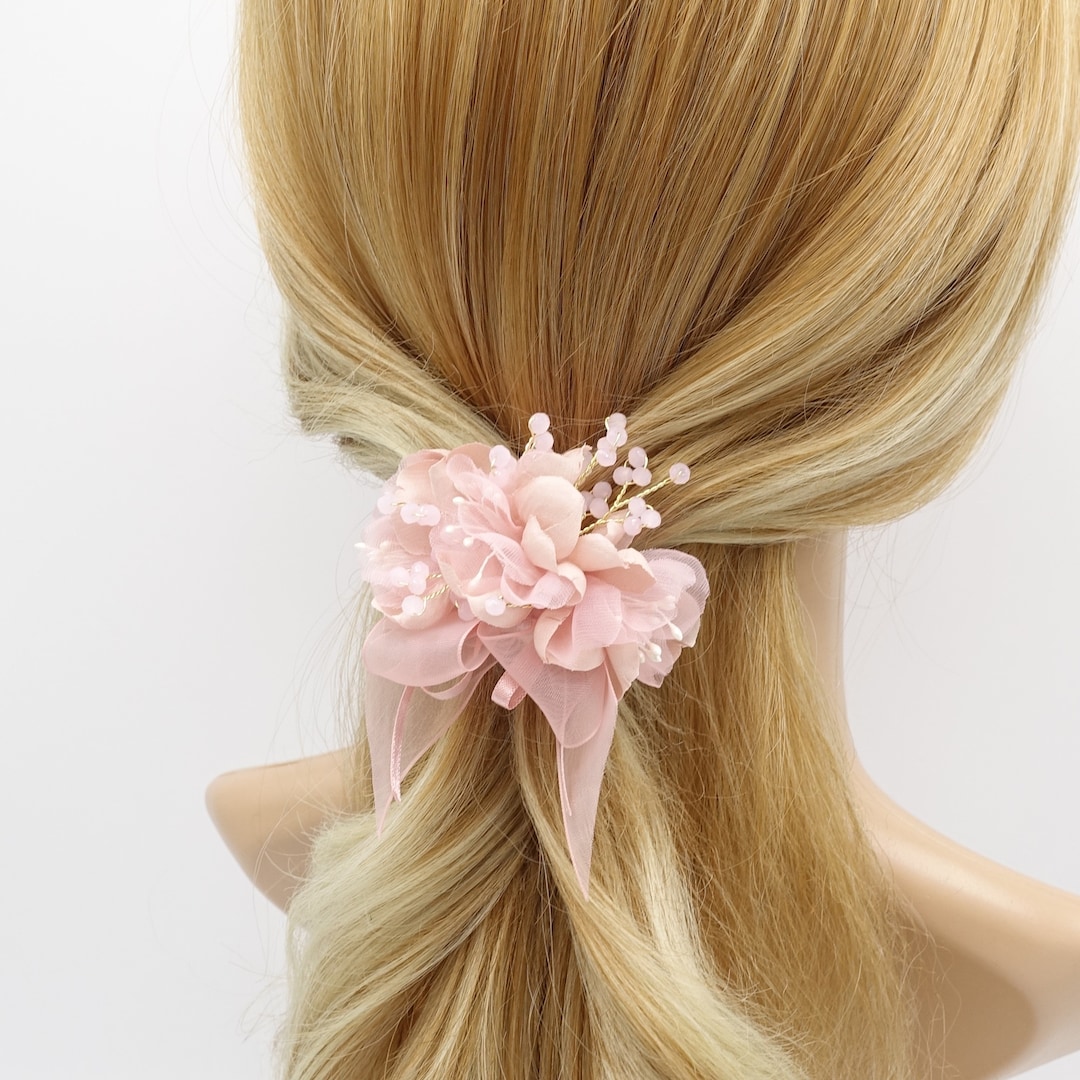 Fabric Flower Hair Clip Bridal Hair Accessory - Etsy