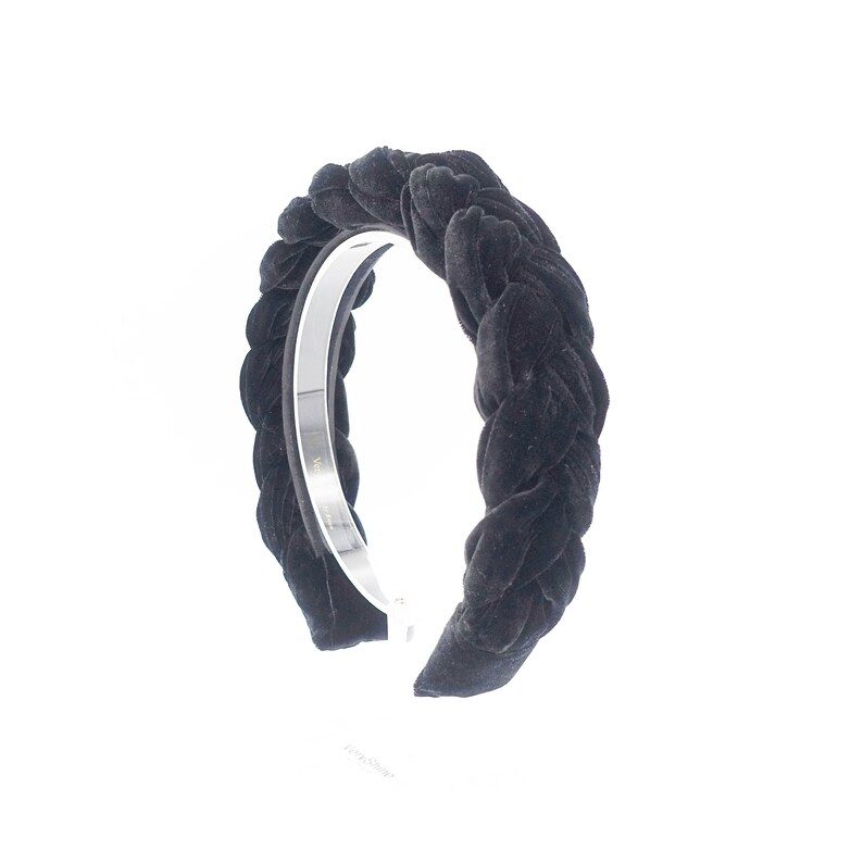 Pearl Velvet Braided Headband Silk Velvet Pearl Sewn Hairband Etsy