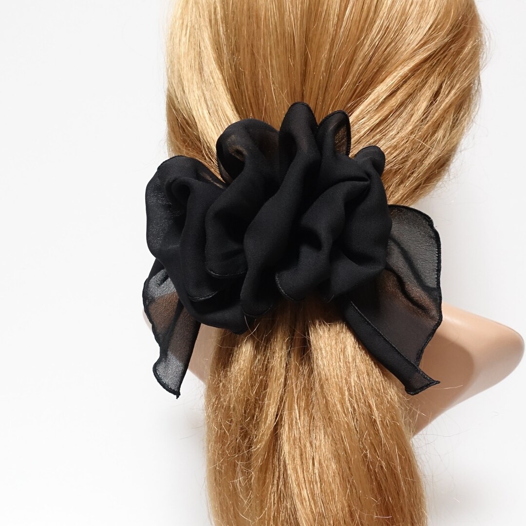 Chiffon Ruffle Flower Hair Barrette Woman Hair Accessory - Etsy