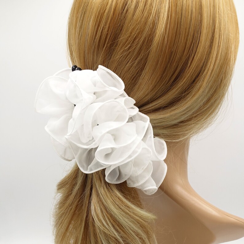 Handmade Ruffle Chiffon Banana Hair Clip: Fabric Wave Design - Etsy