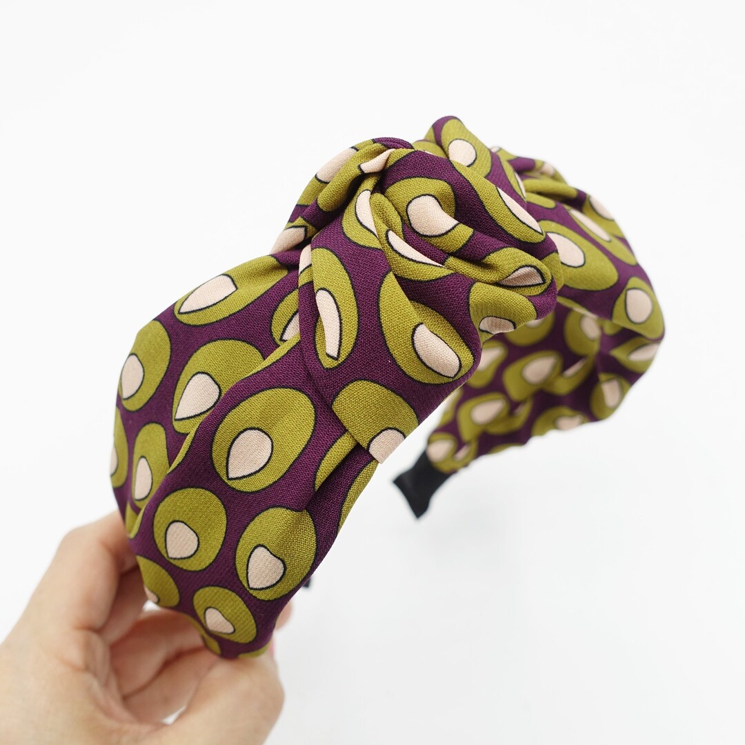 Elliptical Water Drop Print Headband Knotted Hairband Women Hair ...