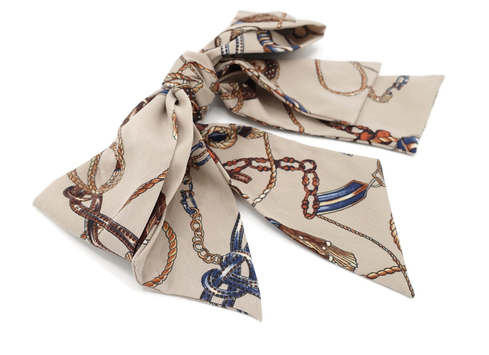 Tassel Chain Print Layered Droopy Tail Bow French Barrette - Etsy