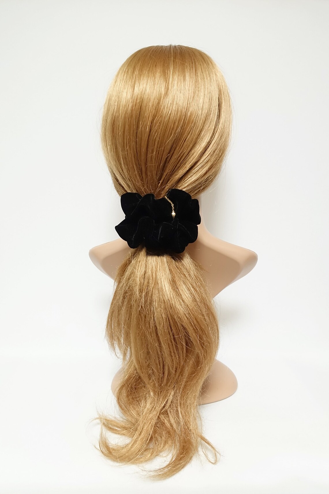 Black silk velvet scrunchies soft fabric velvet hair scrunchie | Etsy