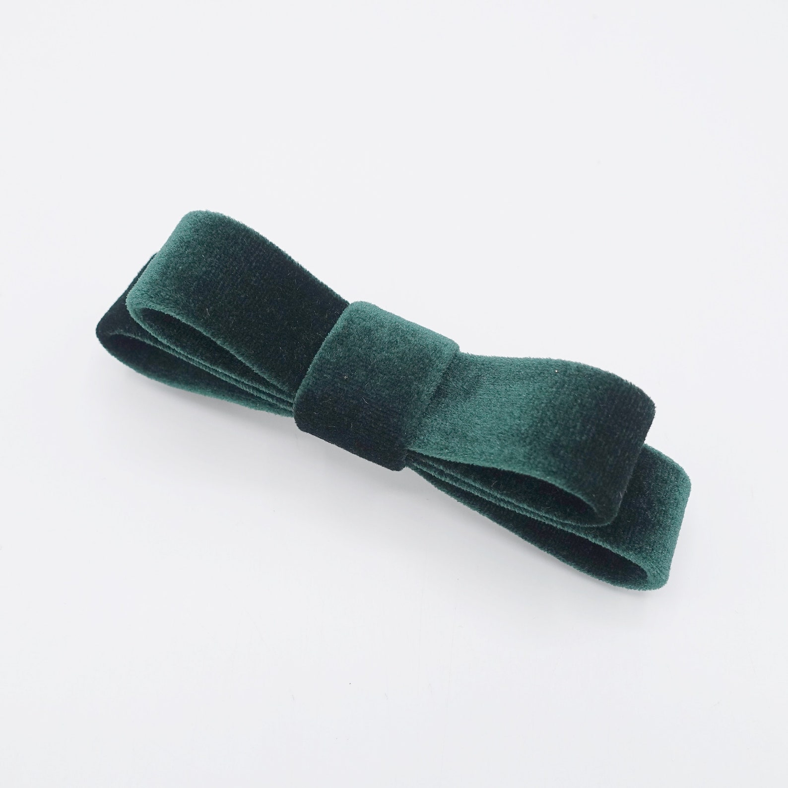 Narrow Flat Velvet Bow French Bow Barrette - Etsy