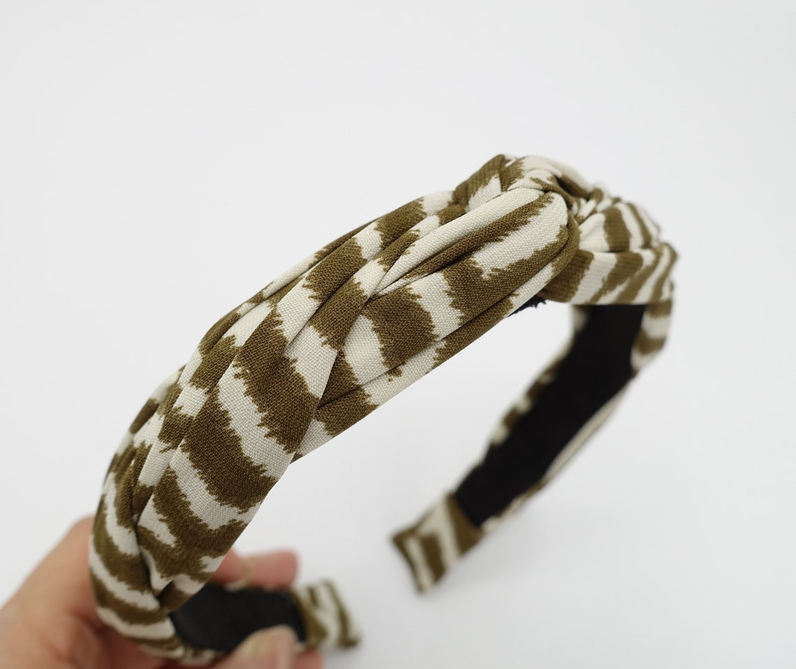 Zebra Print 2 Strand Crossed Round Braided Headband for Women - Etsy