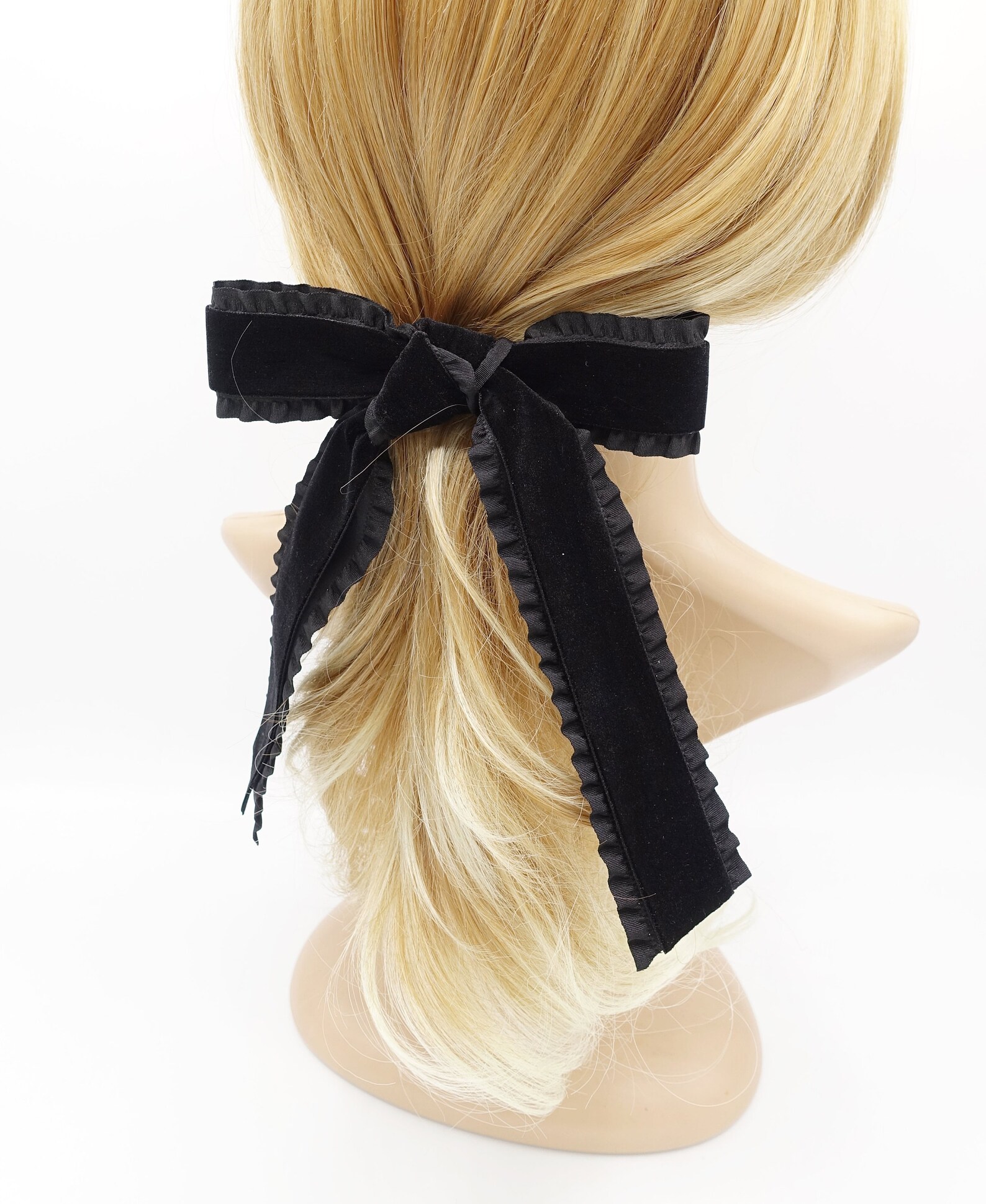Velvet Layered Frill Hair Bow Fall Winter Hair Accessory for - Etsy