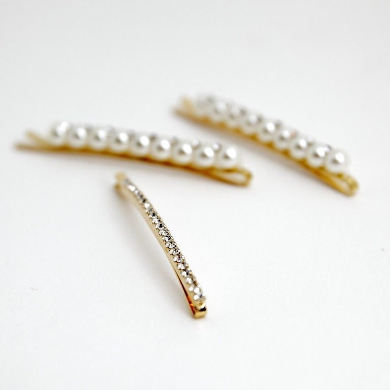 A Set of Pearl Rhinestone Bobby Pin Pretty Elegant Hair Slide - Etsy