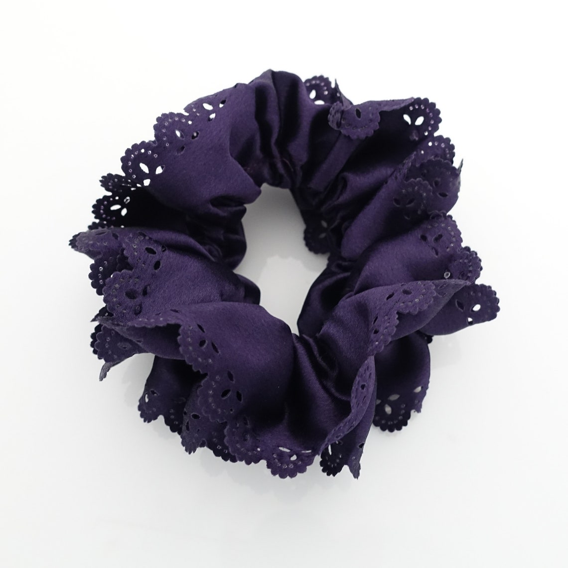 Lace Edge Scrunchies Glossy Satin Women Hair Elastics - Etsy