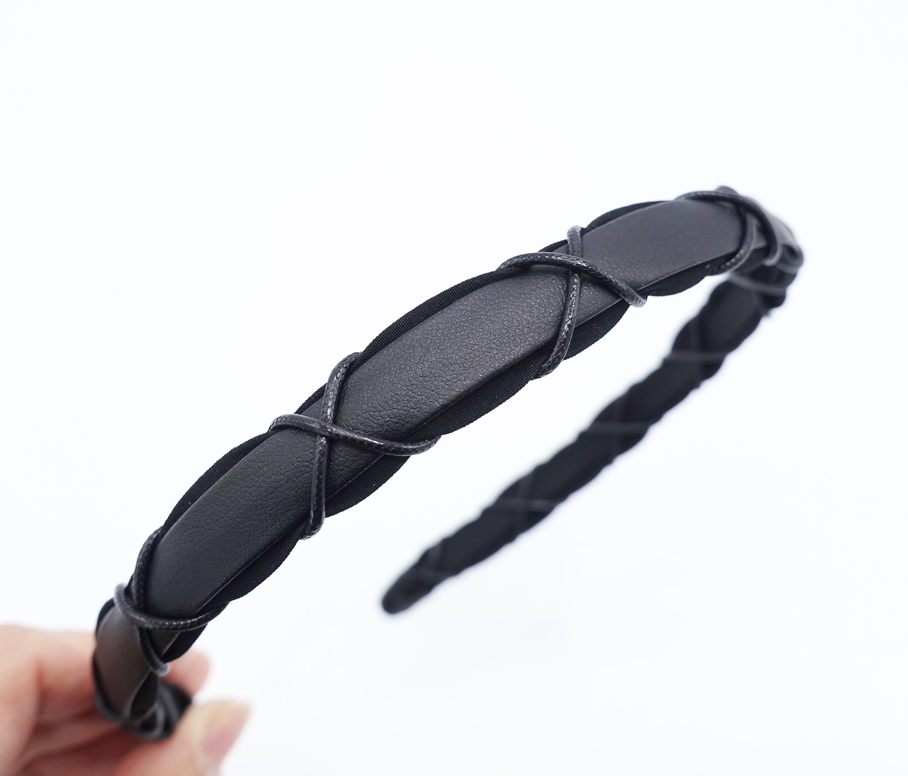 String x knot decorated leather headband | Etsy